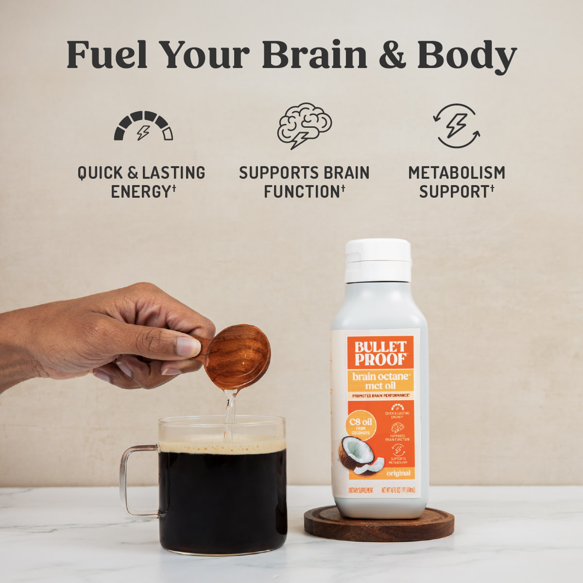 Bulletproof™ Brain Octane® C8 MCT Oil, 16 oz. – Bruvi